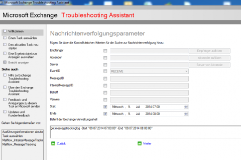 Message Tracking GUI - Frankys Web