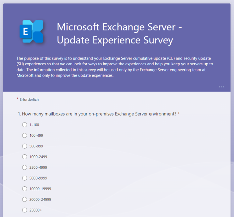 Microsoft bittet um Feedback zu Exchange Updates - Frankys Web