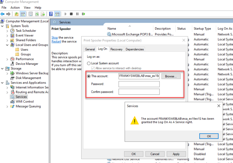 Group Managed Service Accounts (gMSA) for tasks and services - Frankys Web
