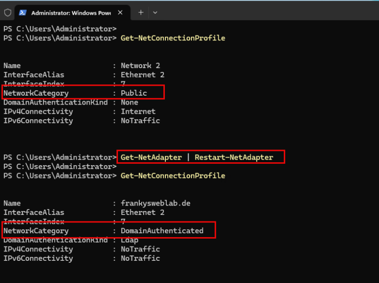 Windows Server 2025: Incorrect network profile on domain controller - Frankys Web